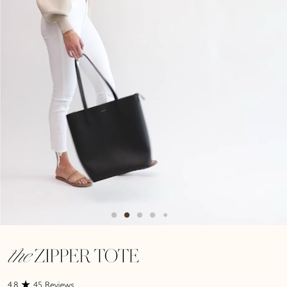 Bags | Samara Zipper Tote In Black Vegan Leather Tote Euc | Poshmark